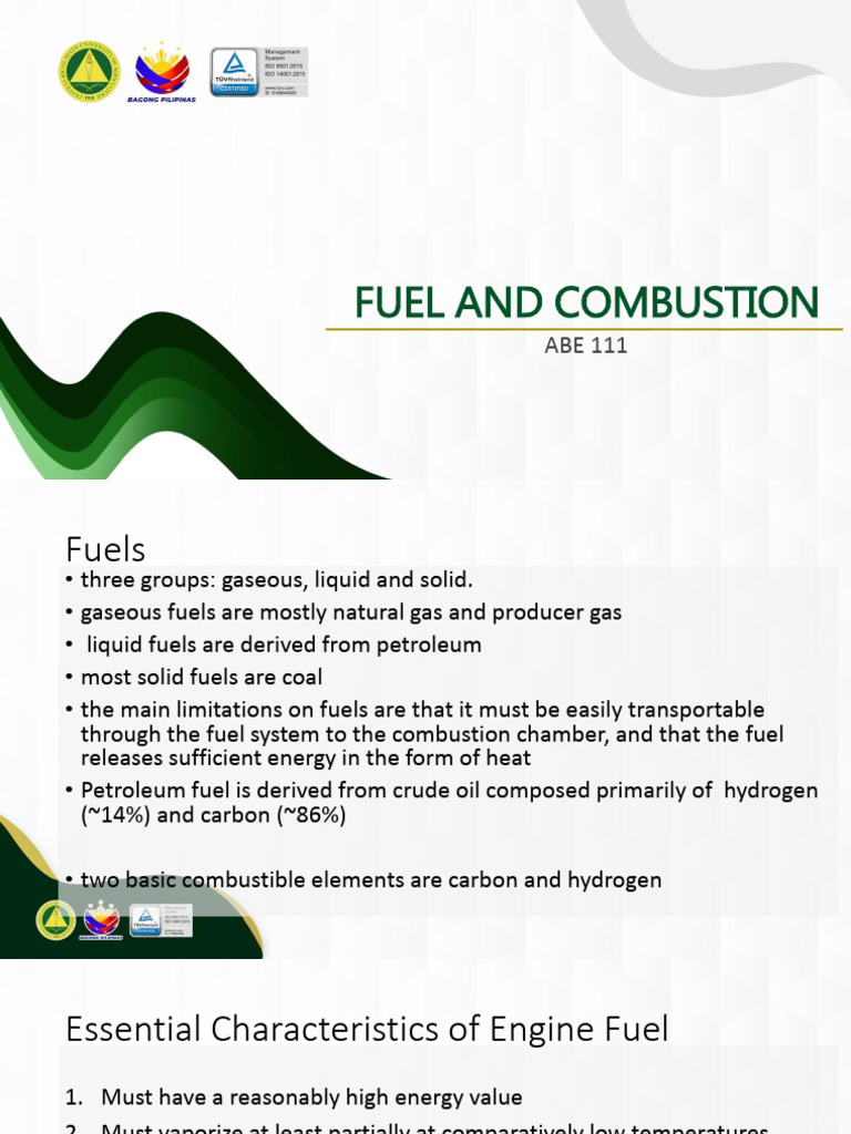 Lecture 5 - Fuel and Combustion | PDF | Combustion | Fuels