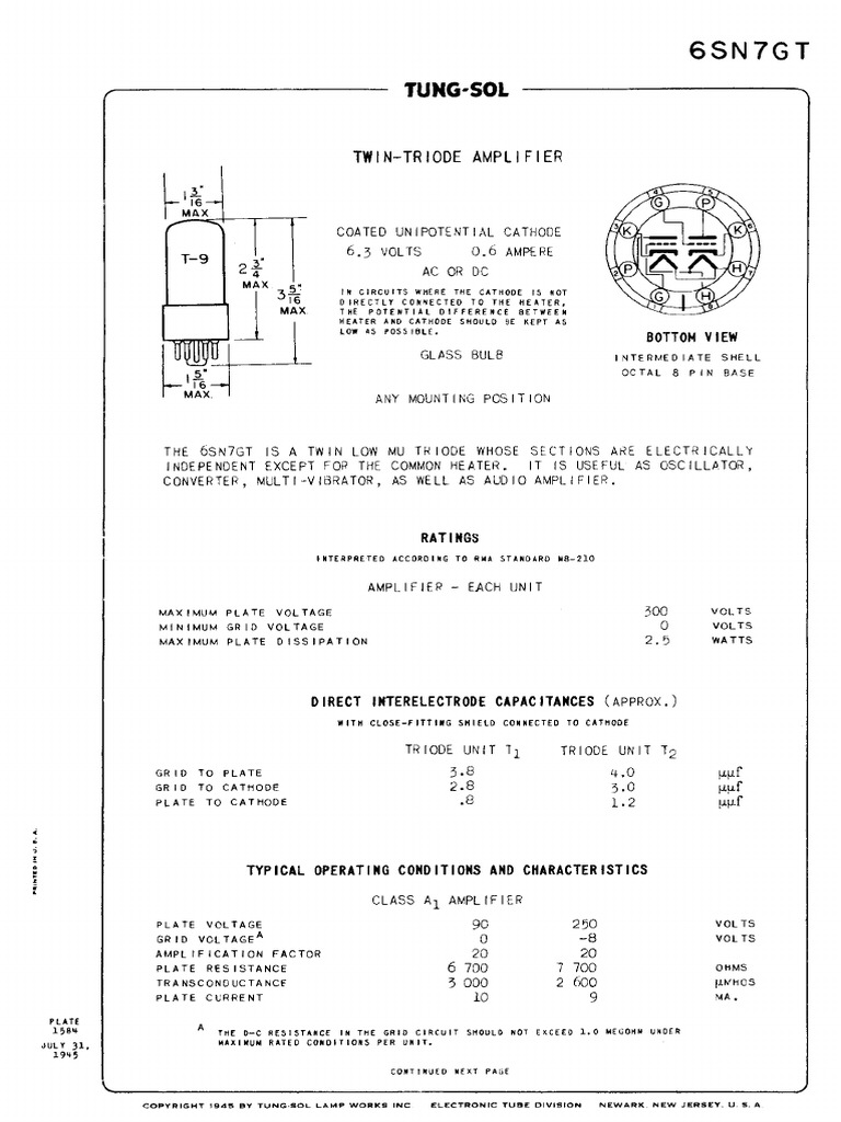 6SN7GT tube | PDF