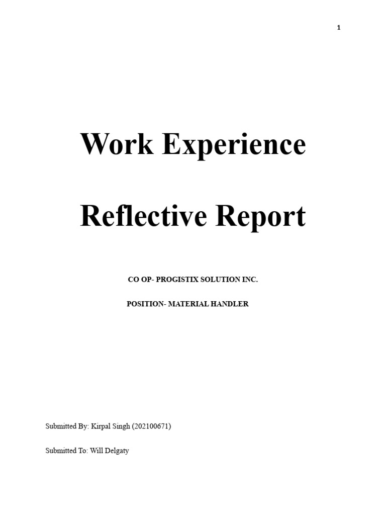 Material Handler CO-OP Report | PDF | Logistics | Supply Chain