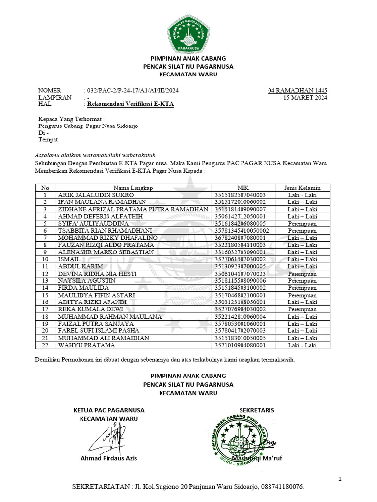 NO 32 Rekomendasi Verifikasi E KTA | PDF