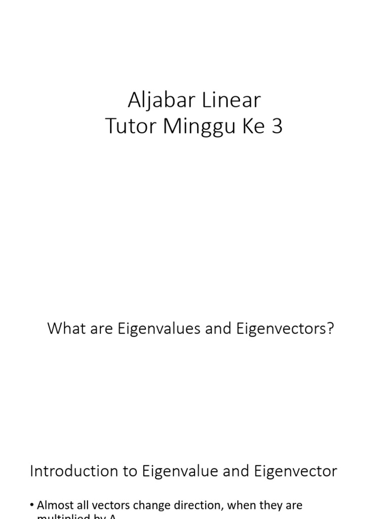 w3 Eigenvalue Fix | PDF