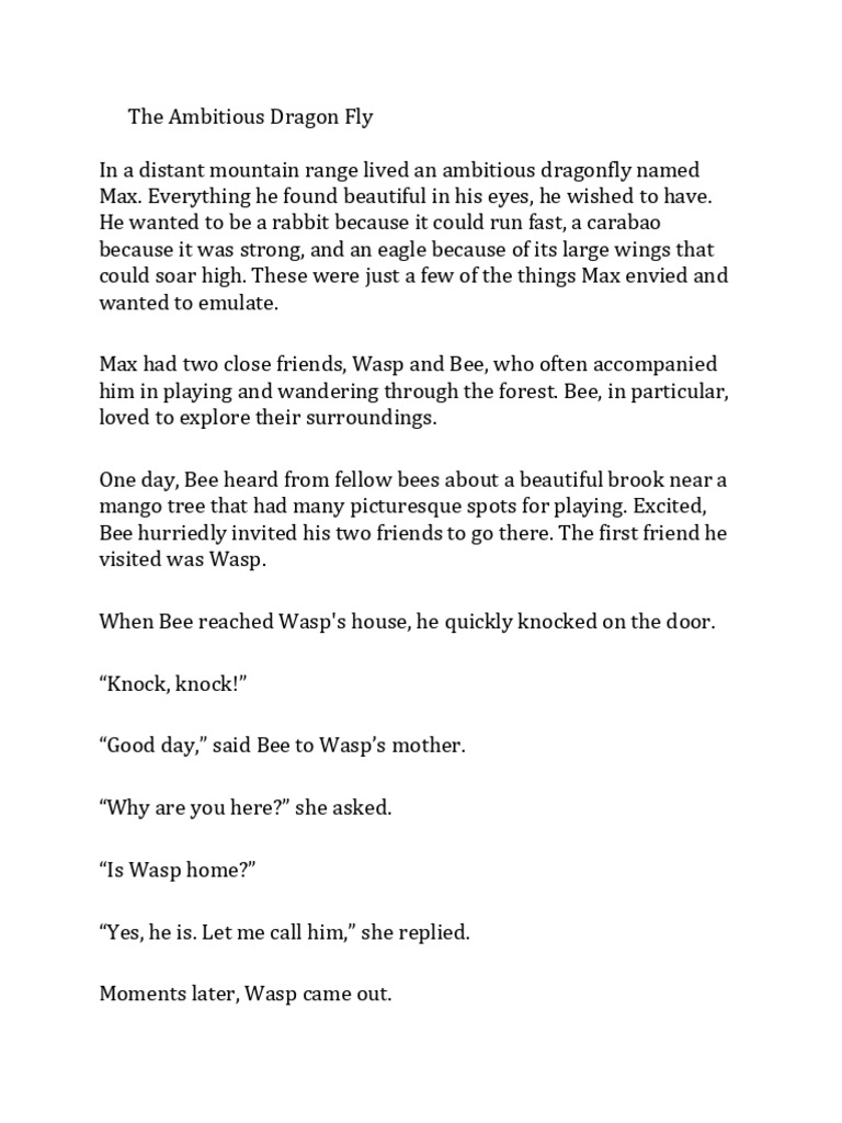 The Ambitious Dragon Fly | PDF