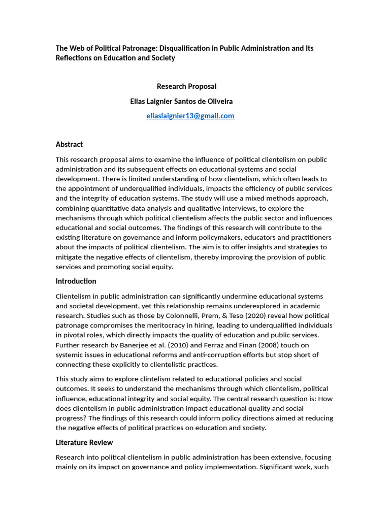 Impact of Political Clientelism on Education | PDF | Policy | Governance