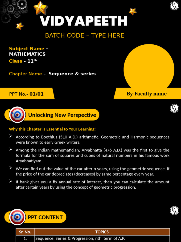 Lec 11 - Sequence & Series | PDF | Mean | Geometry