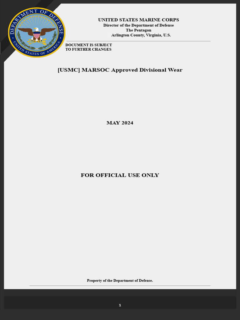 MARSOC Approved Divisional Wear | PDF | United States Department Of ...