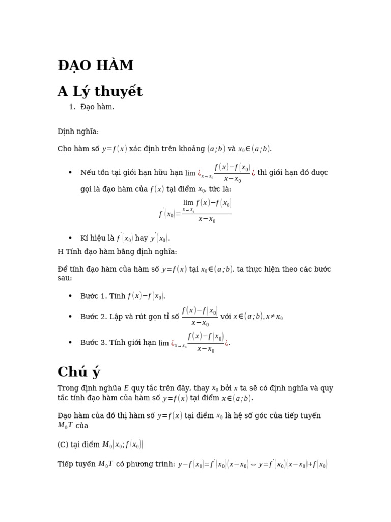 Chuyen de Dao Ham Toan 11 Le Minh Tam | PDF