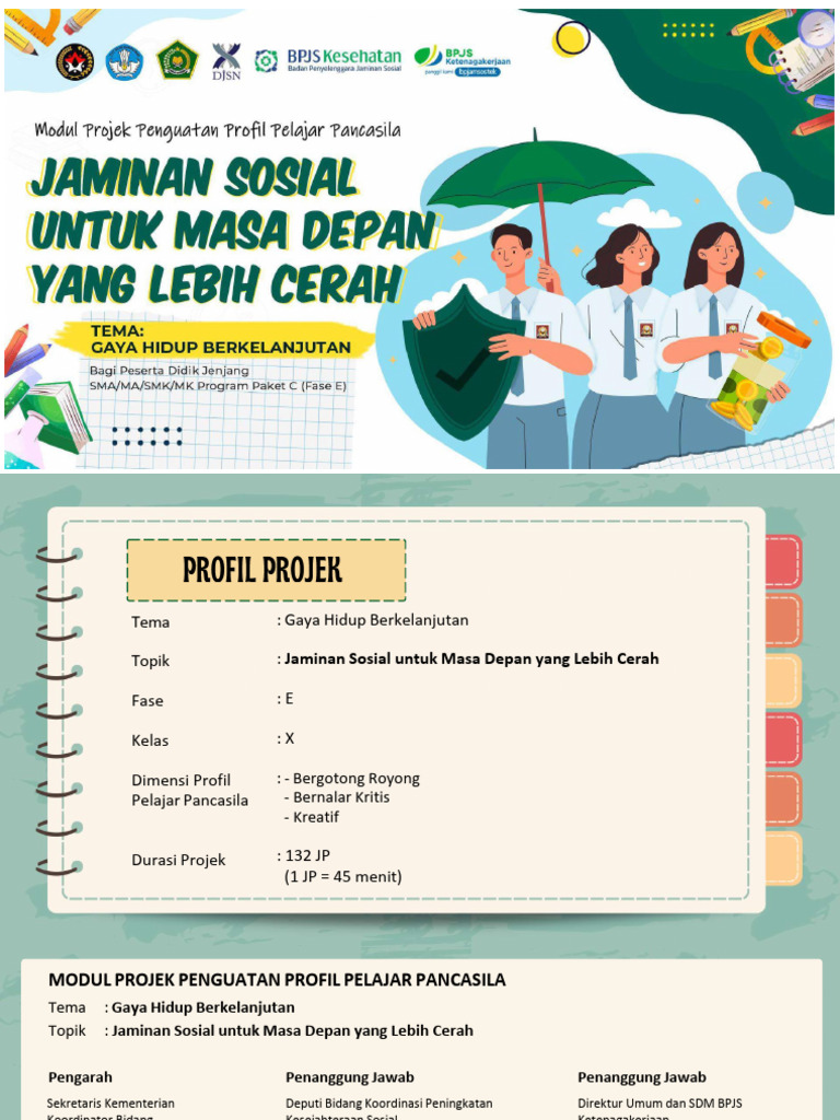 Modul Projek - Jaminan Sosial Untuk Masa Depan Yang Lebih Cerah - Fase E (Edit) | PDF