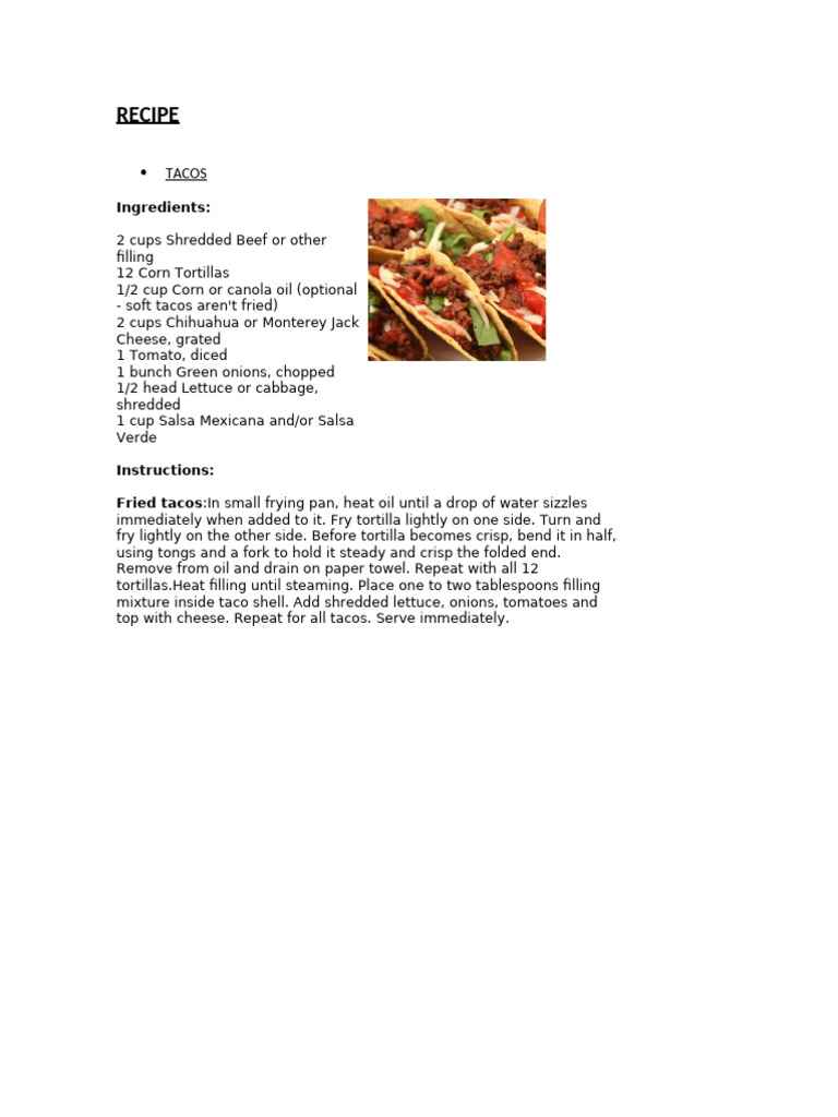 My Recipe | PDF
