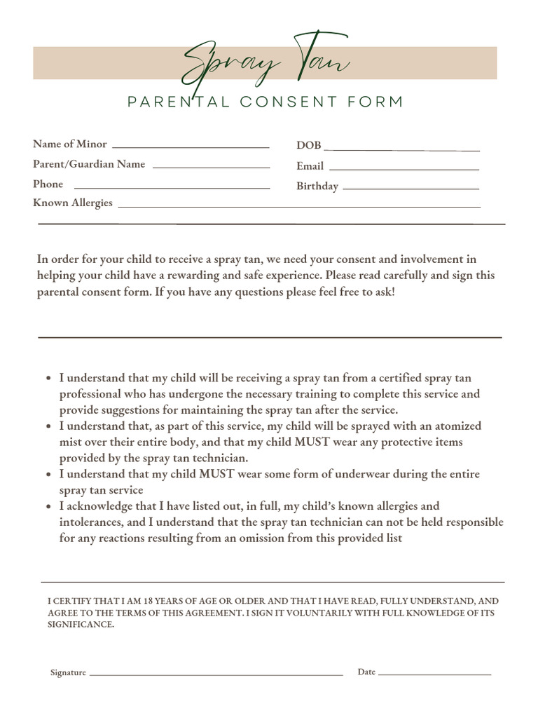 Parental Consent Form 1 | PDF