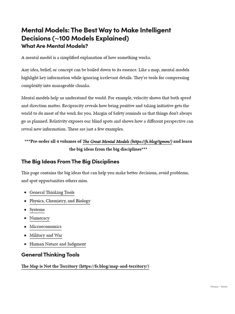 Mental Models - The Best Way To Make Intelligent Decisions ( 100 Models ...