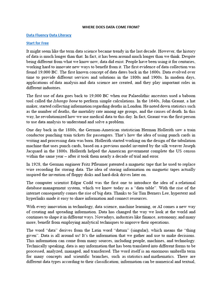 Origins and Sources of Data | PDF | Internet Of Things | Data