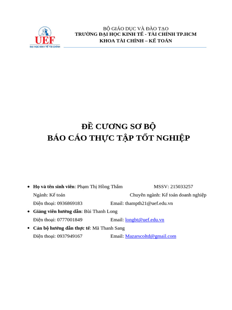 Mau - 03-De Cuong So Bo TTTN - Sao Chép | PDF