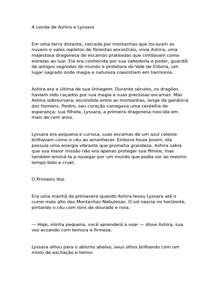 A Lenda de Ashira e Lyssara | PDF | Dragão