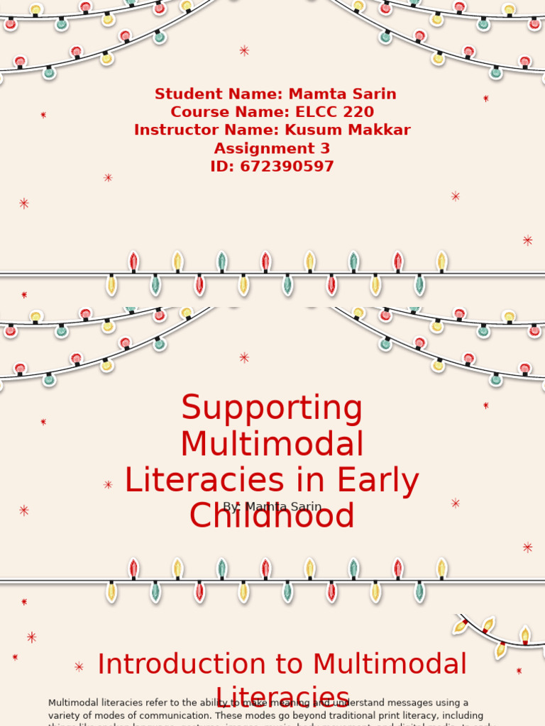 ELCC 220 - Assignment 3 | PDF | Literacy | Language Development