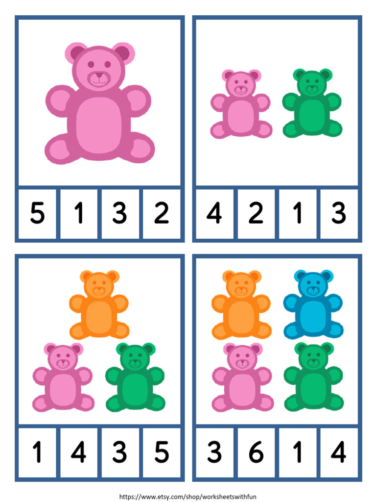 Bear Counting Clip Cards | PDF