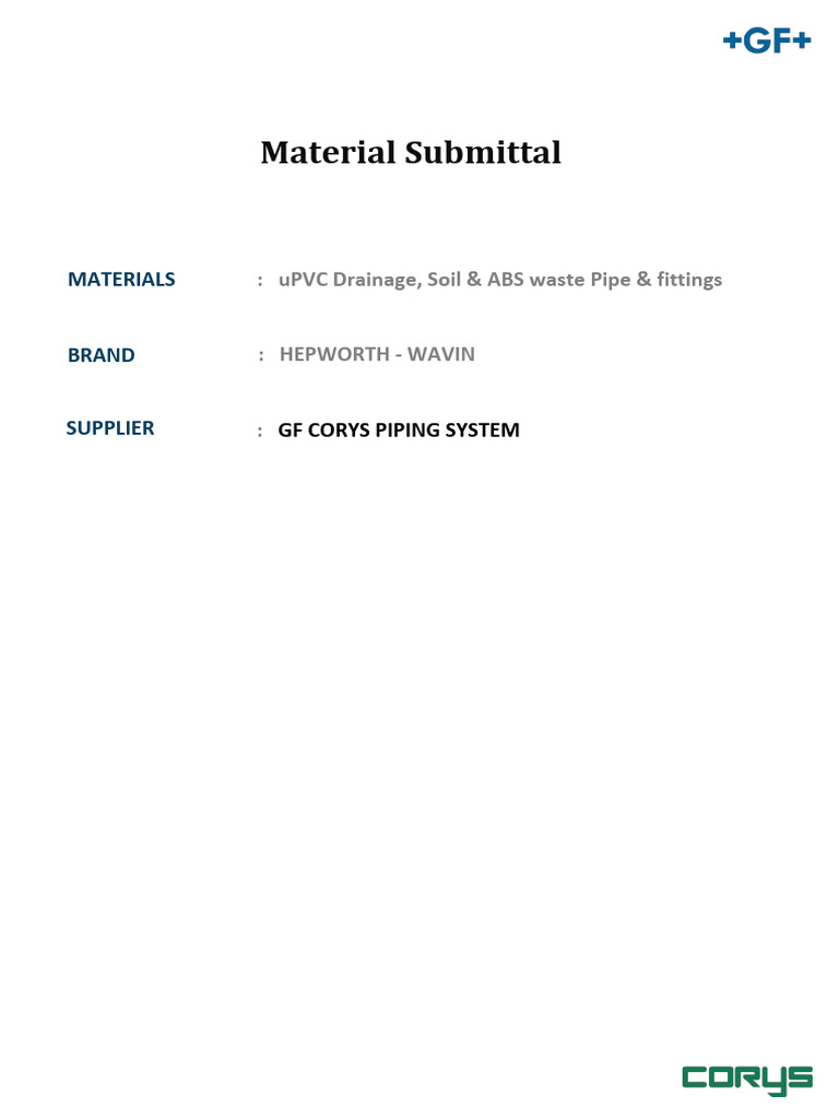 Submittal - UPVC Drainage, Soil & ABS Waste Pipe & Fittings (1) | PDF ...