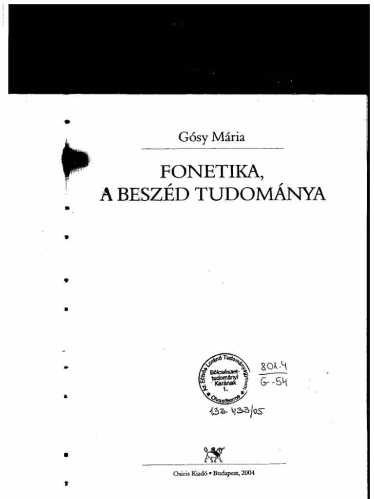 Gósy Fonetika Könyv | PDF