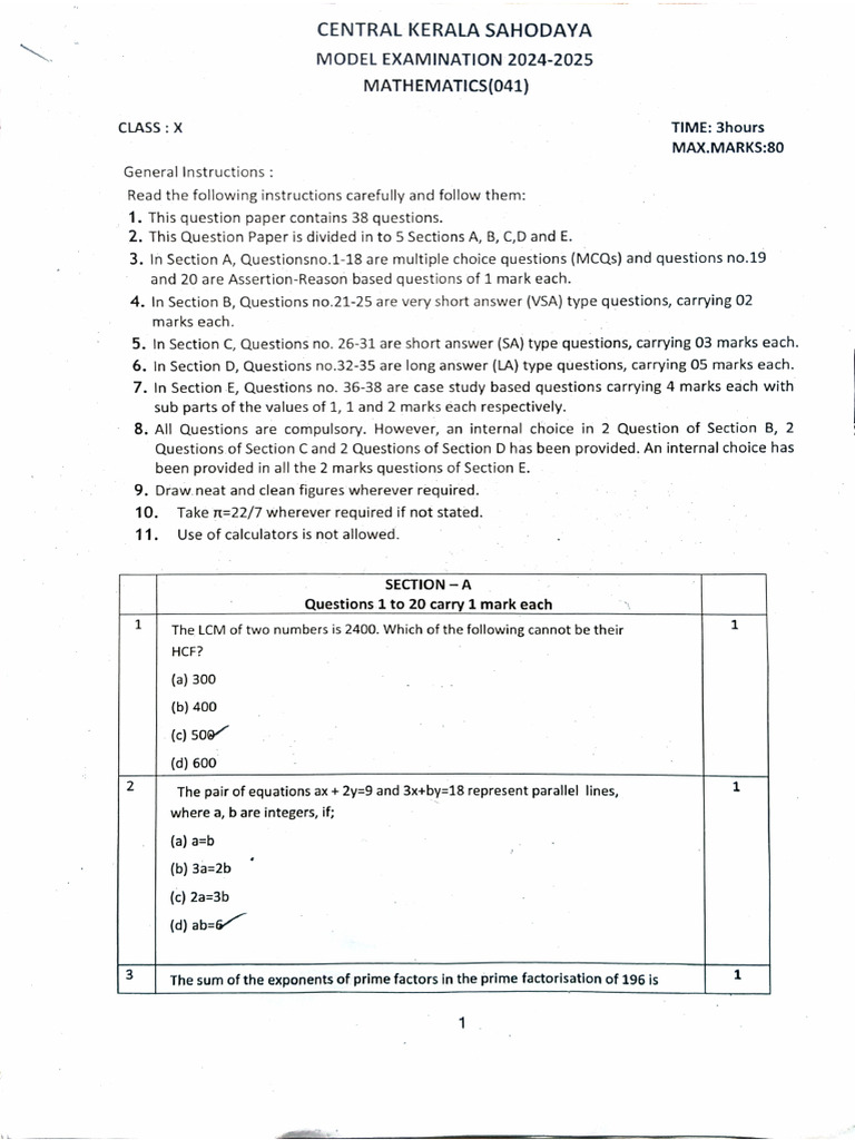 Class 10 Sahodaya Papers | PDF