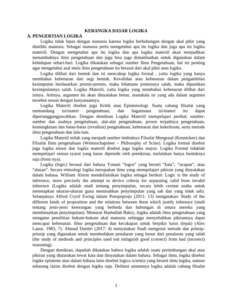 Pengantar Dasar-Dasar Logika | PDF
