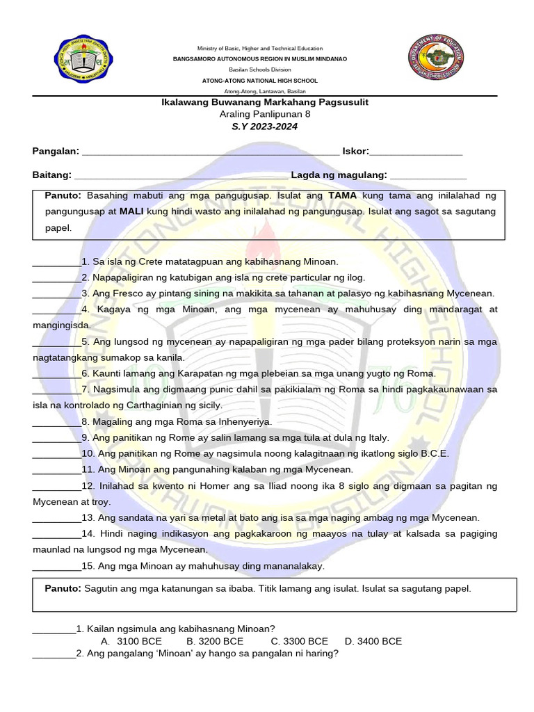 2nd QUARTER-AP8 | PDF
