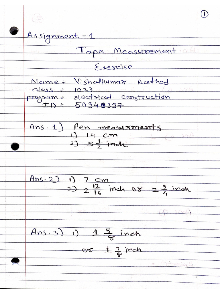 Assignment - 1 (Tap Measurement Exercise) | PDF