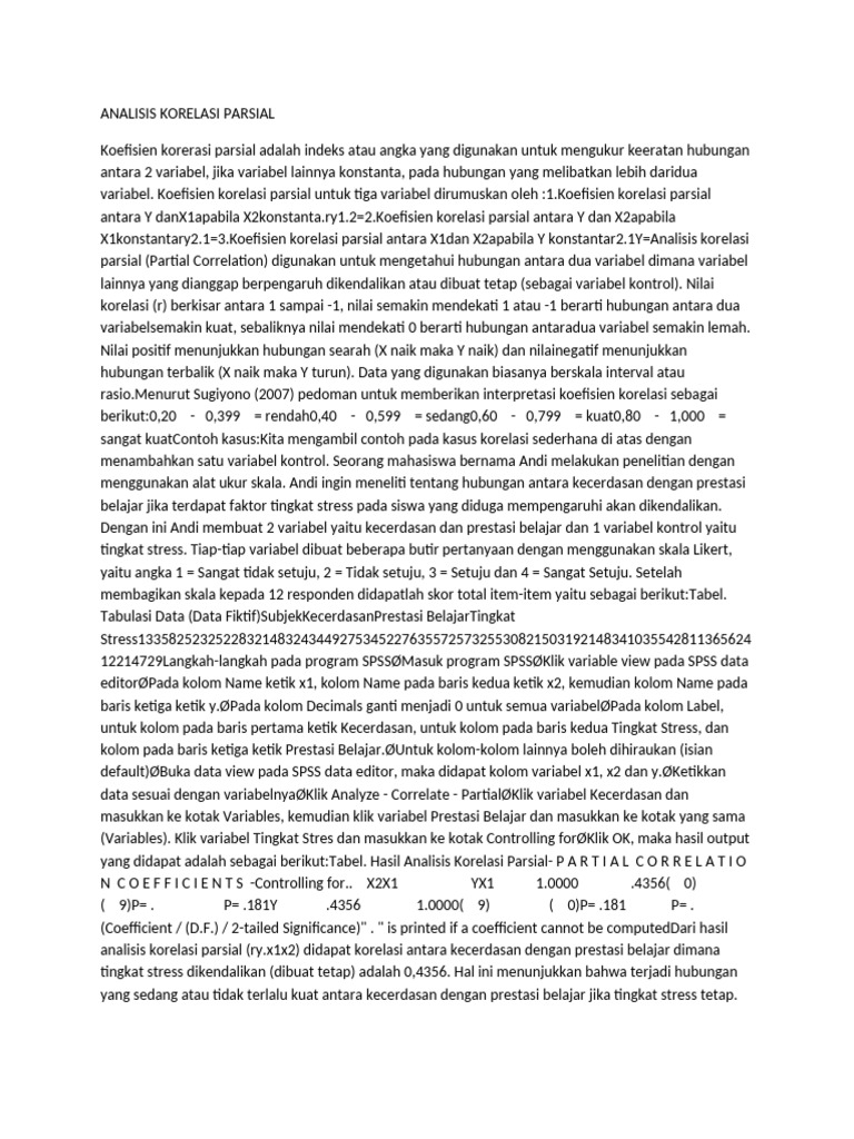 Korelasi Parsial | PDF