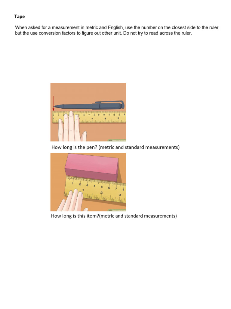 Tape Measurement Exercise 2024 1 | PDF
