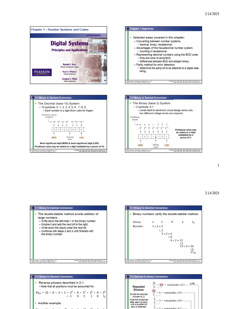 C1-Number Systems and Codes | PDF | Binary Coded Decimal | Mathematics
