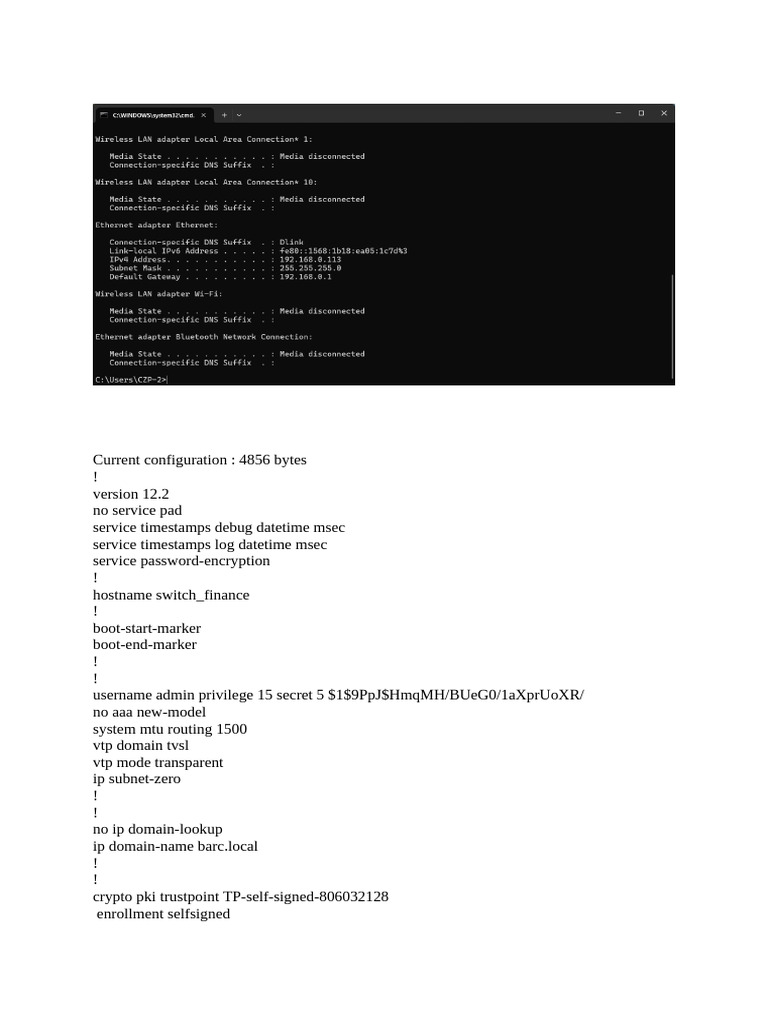 Switch Configuration Overview | PDF | Secure Shell | Network Protocols