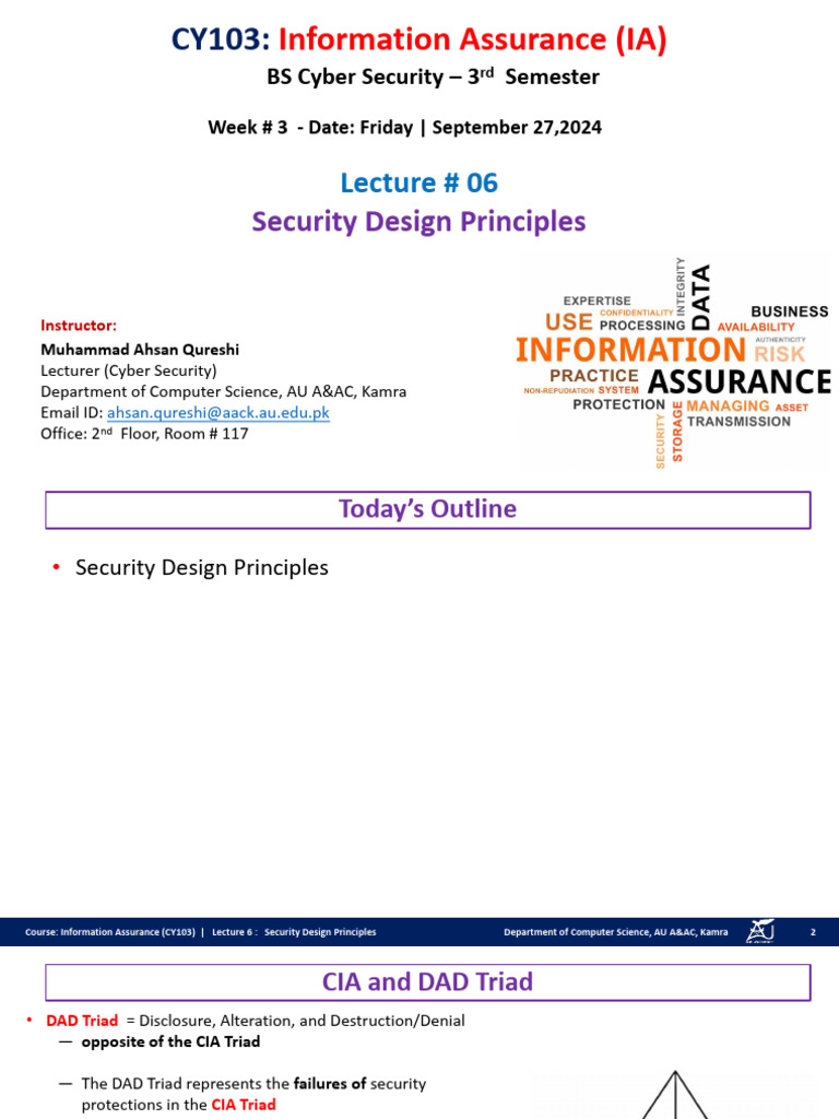 Lecture 6-IA-Security Design Principles | PDF | Information Security ...