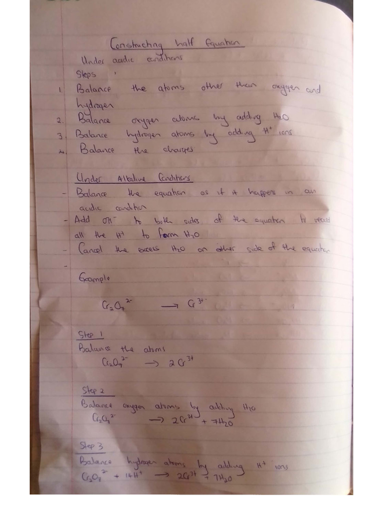 Constructing Half Equations | PDF