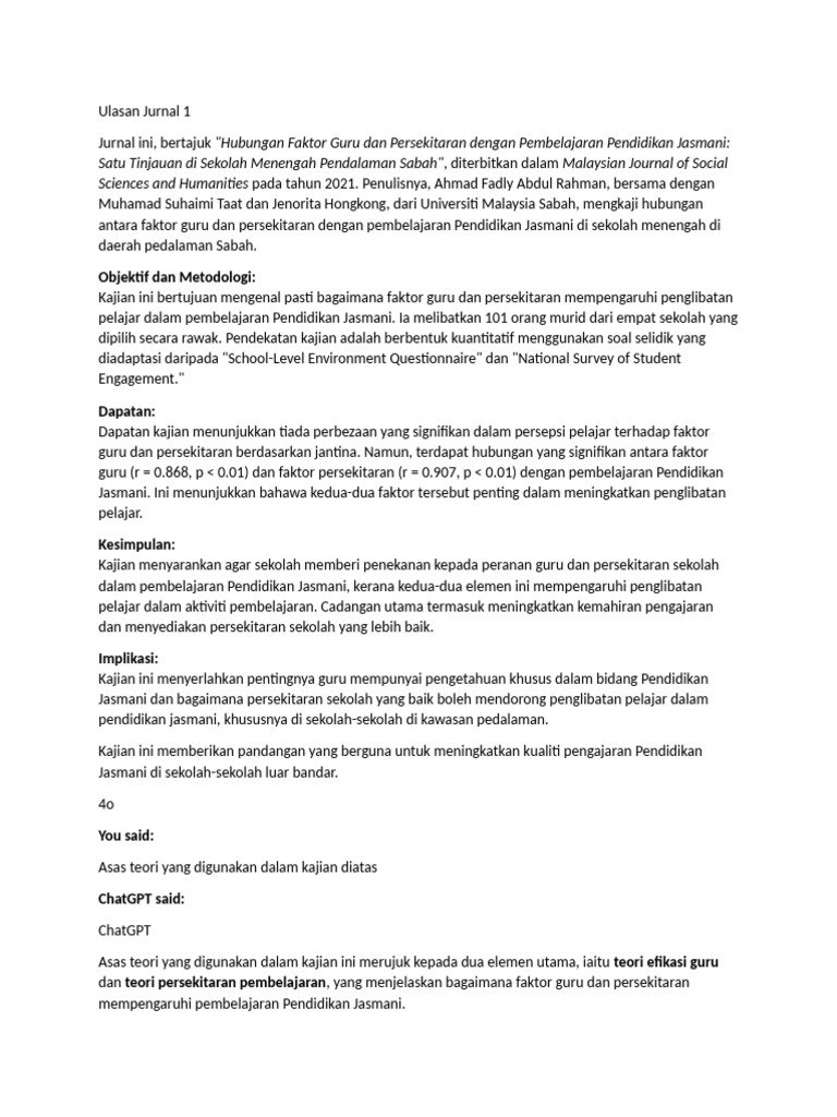 Ulasan Jurnal 1 | PDF