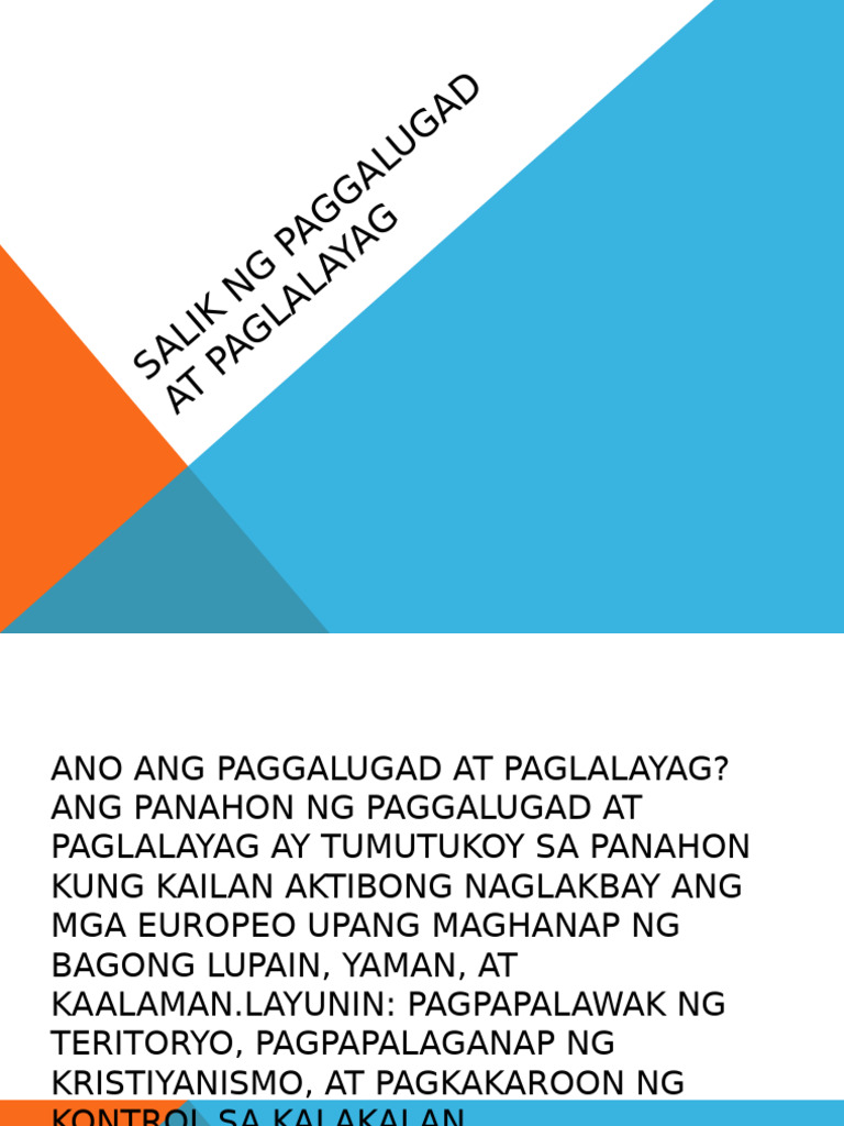 Salik NG Paggalugad at Paglalayag | PDF