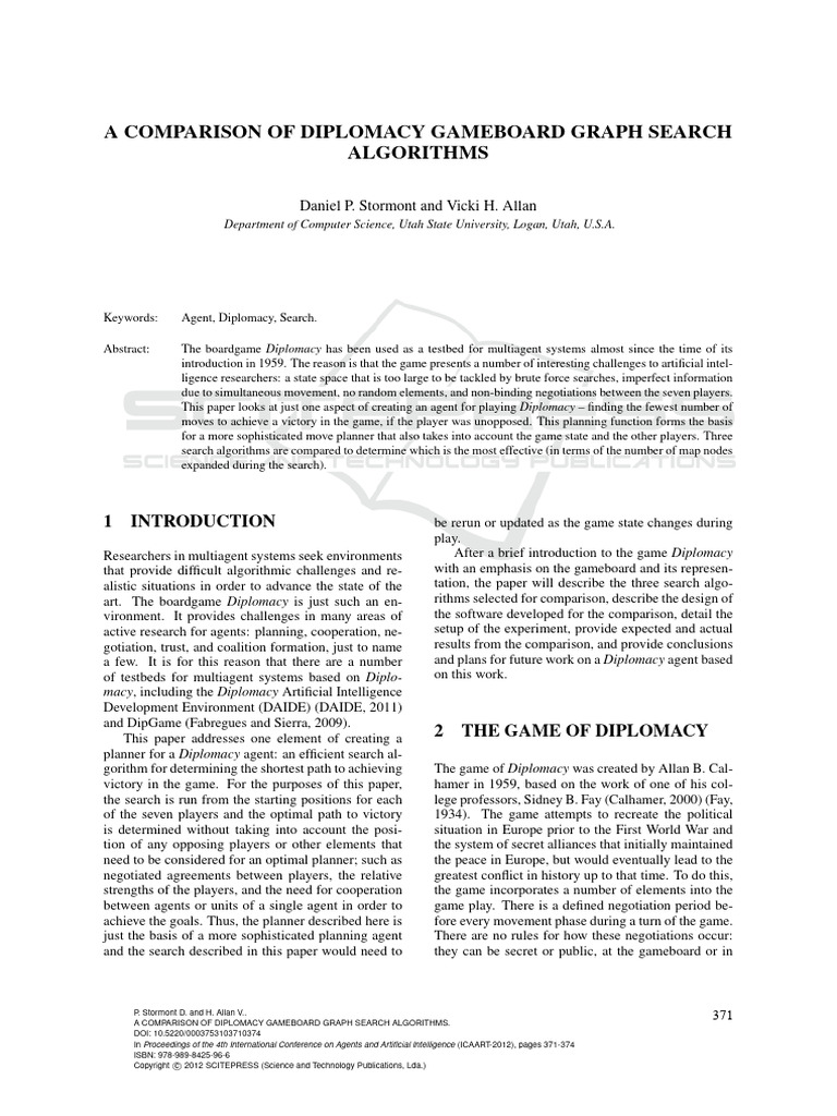 Game of Diplomacy | PDF | Algorithms And Data Structures | Theoretical ...