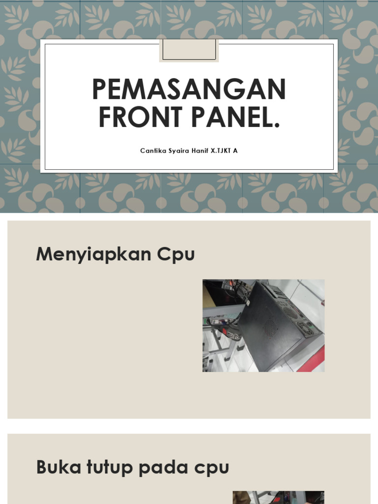 Panduan Pemasangan Front Panel | PDF