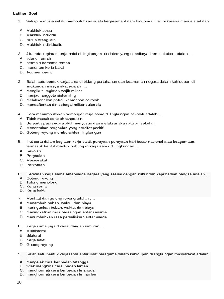 Latihan Soal PKN | PDF