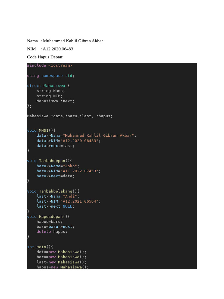 Tugas Linkedlist | PDF