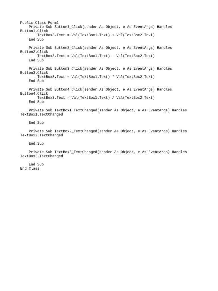 Arithmatic Operators in Visual Studio | PDF