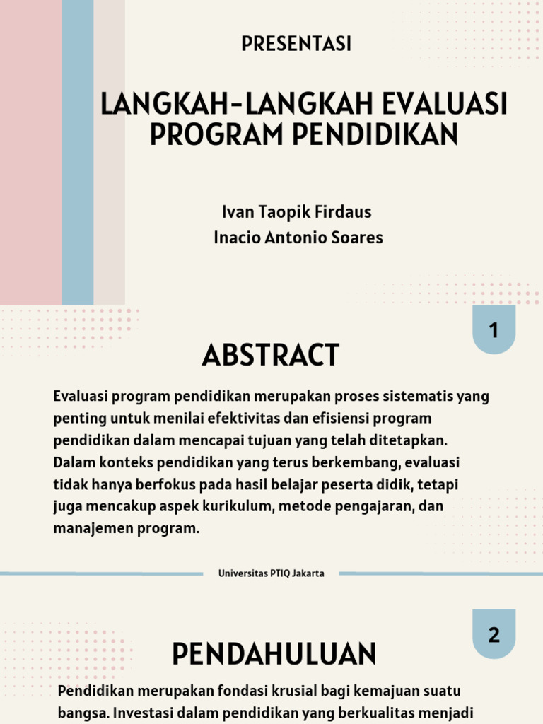 LANGKAH-LANGKAH EVALUASI PROGRAM PENDIDIKAN32 | PDF