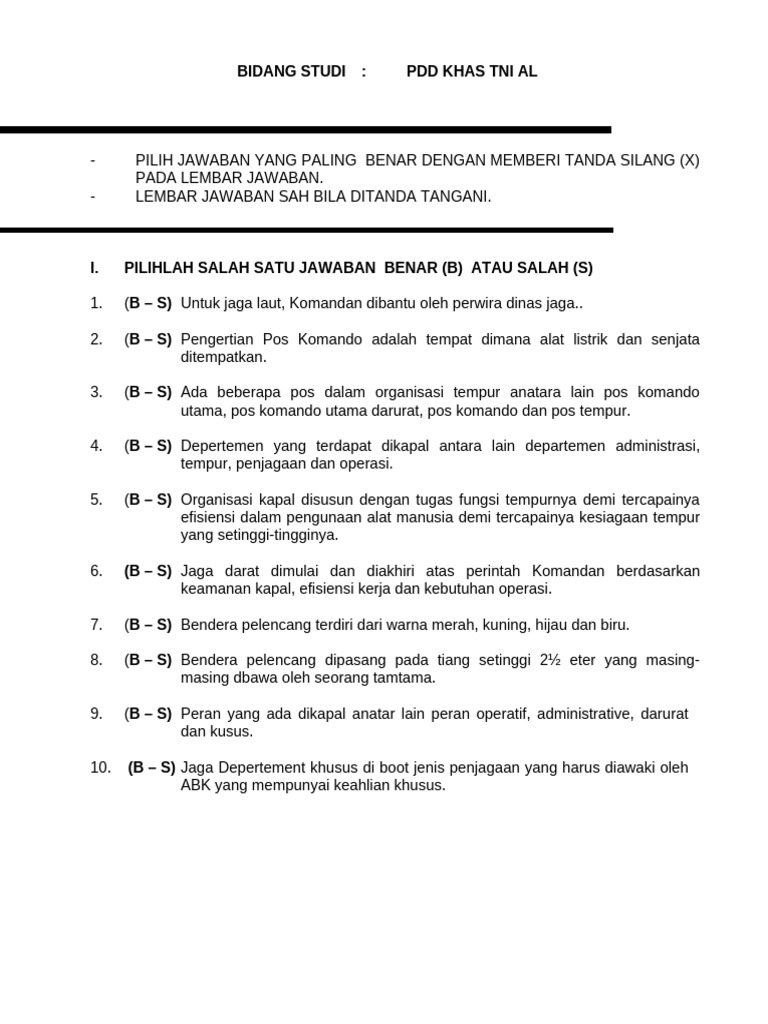 PDD Khas Tni Al | PDF