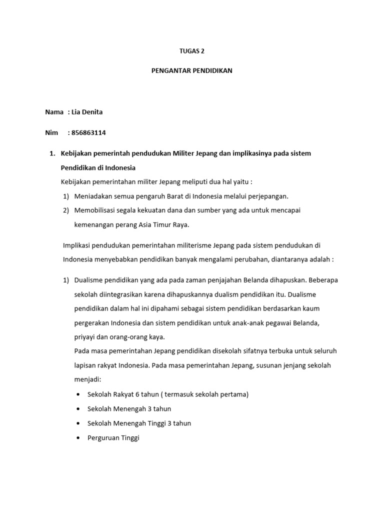 Tugas 2 Pengantar Pendidikan | PDF