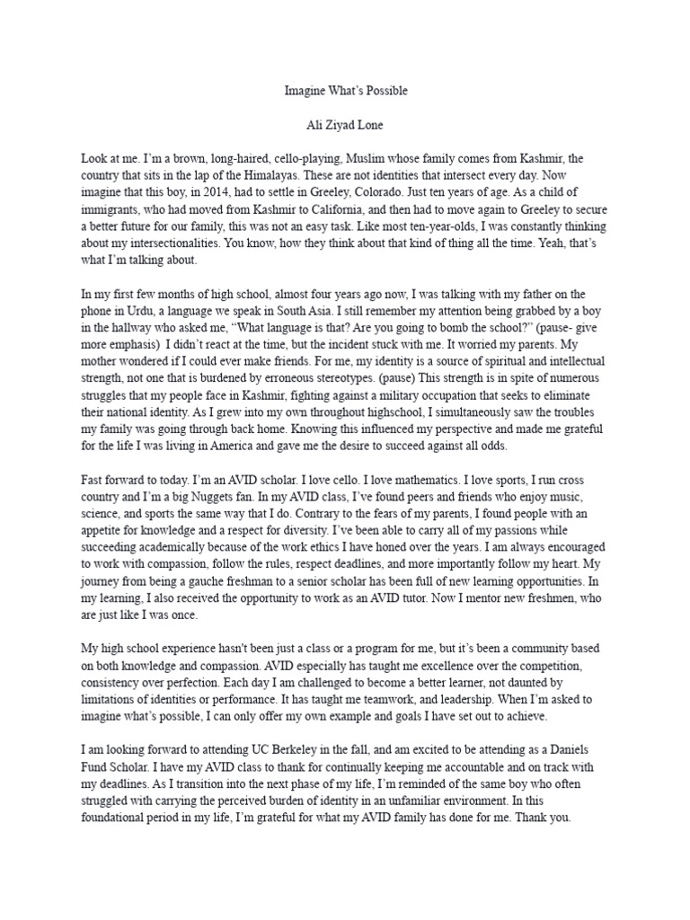 AVID Student Speaker Speech 2022 | PDF | Learning | Cognition