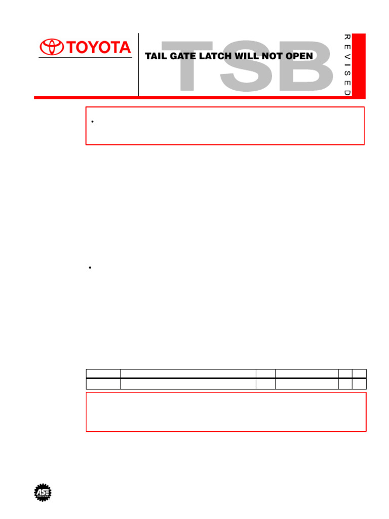 tailgate latch tsb | PDF | Motor Vehicle | Car Body Styles