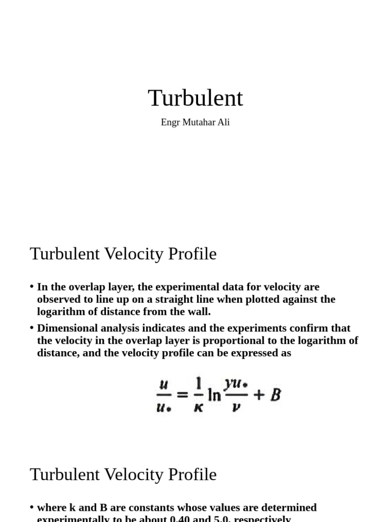 Turbulent Flow Velocity Profiles | PDF | Turbulence | Velocity
