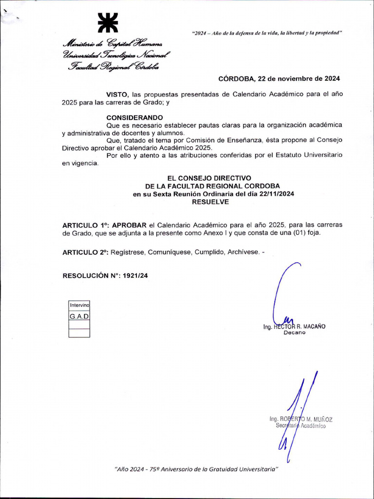 1921-24 - Cal - Acad - 2025-Grado | PDF