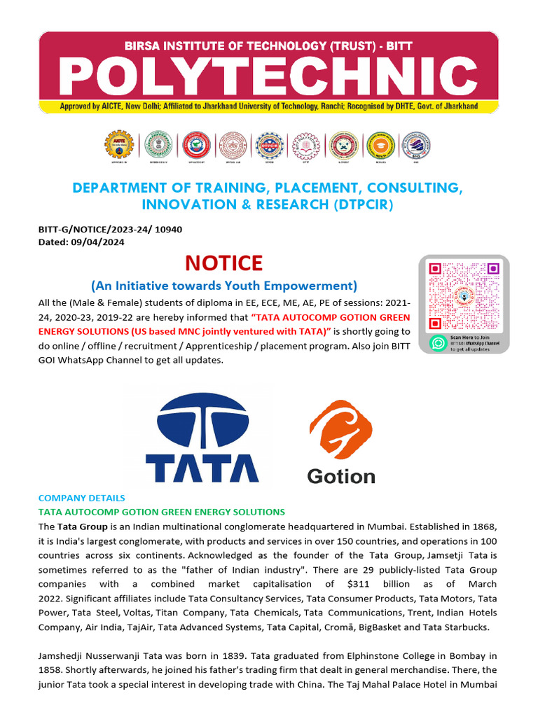 BITTP-DTPCIR_Notice_TATA-GOTION_050924 | PDF