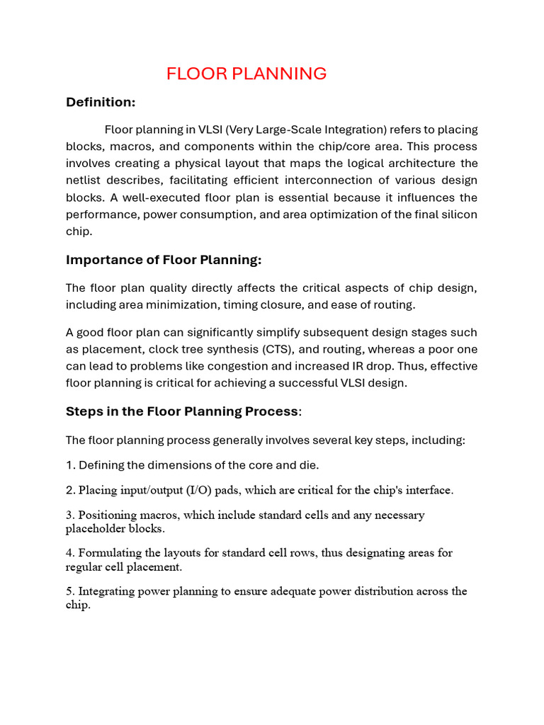 VLSI Floor Planning Essentials | PDF | Electronic Engineering | Design
