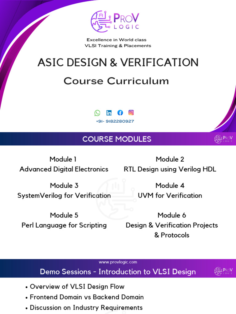 ASIC Design Verification - Job Oriented Program | PDF | Logic Synthesis | Hardware Description ...