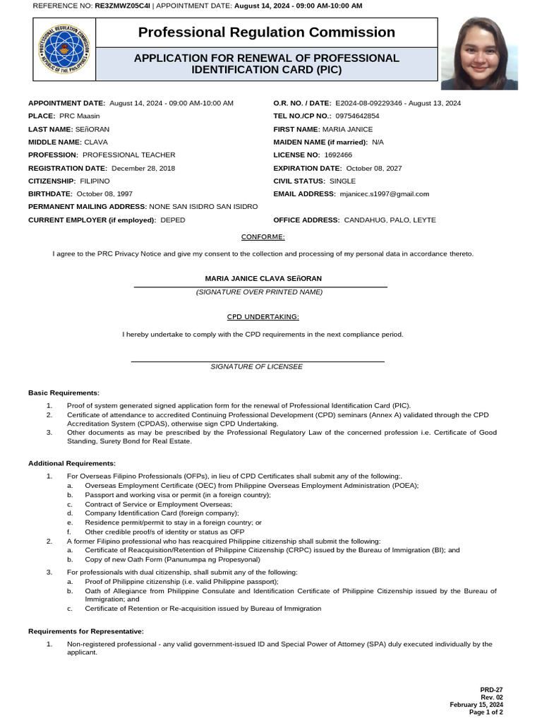 Renewal Form - Re3zmwz05c4i | PDF | Identity Document | Passport