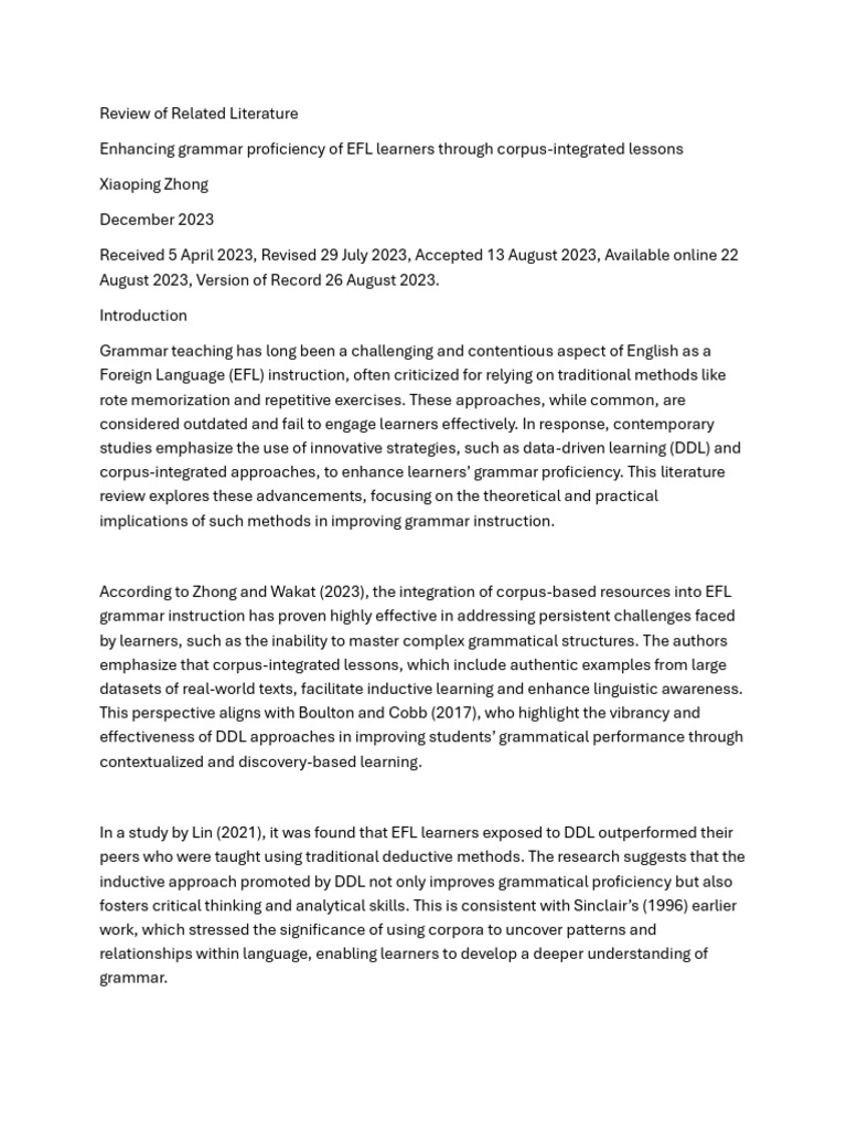 RRL 3 | PDF | English As A Second Or Foreign Language | Learning